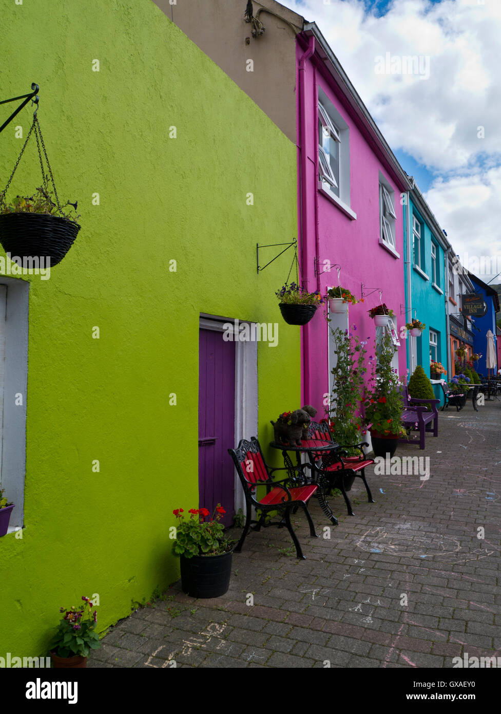 Colourful painted houses in Ireland Stock Photo - Alamy