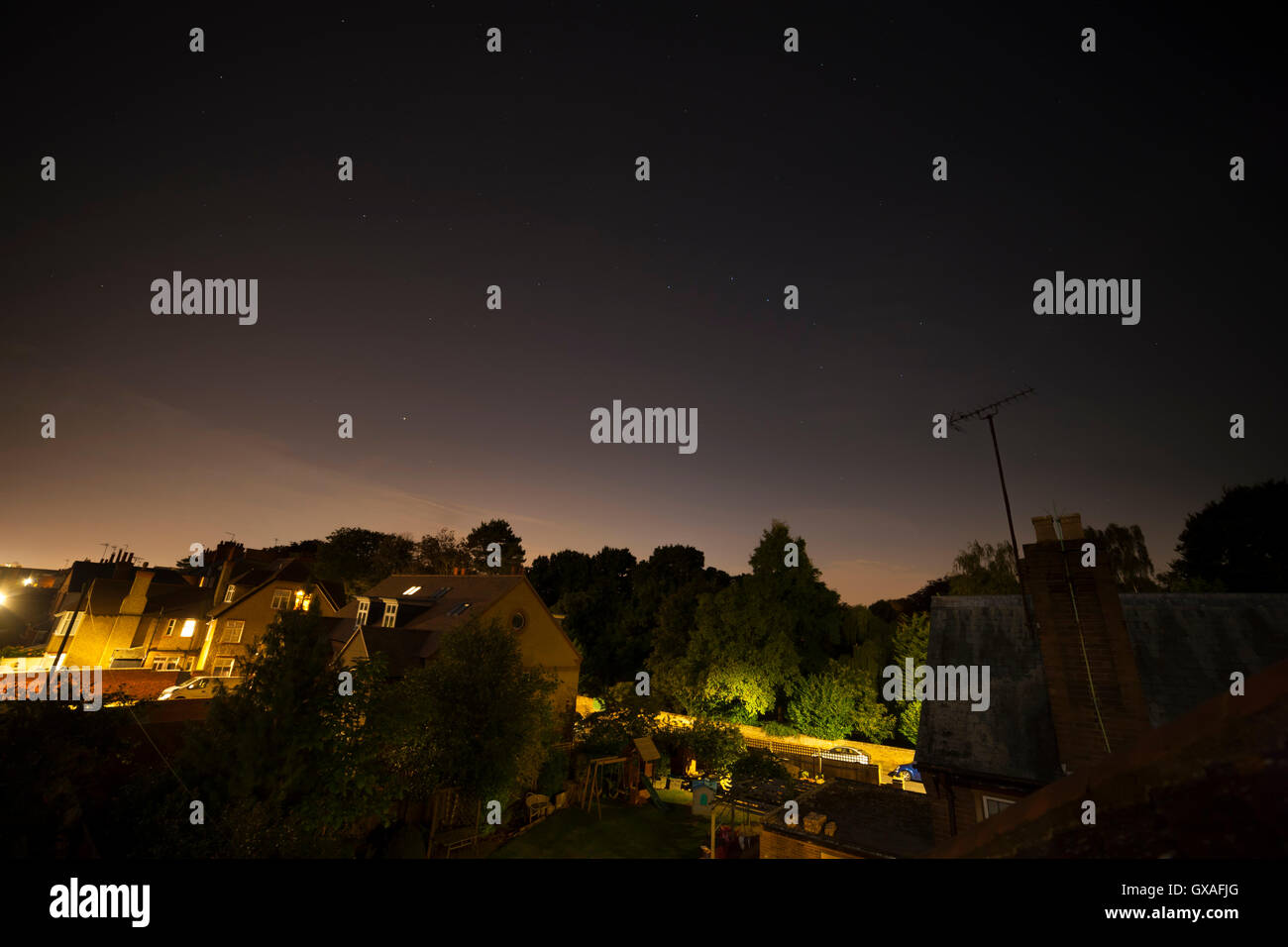 Night sky over the rooftops of Northampton Stock Photo - Alamy