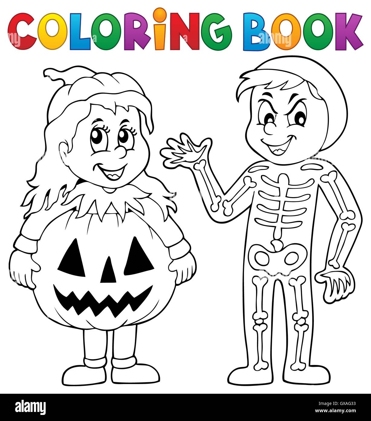 Coloring book Halloween costumes theme 1 - picture illustration Stock ...