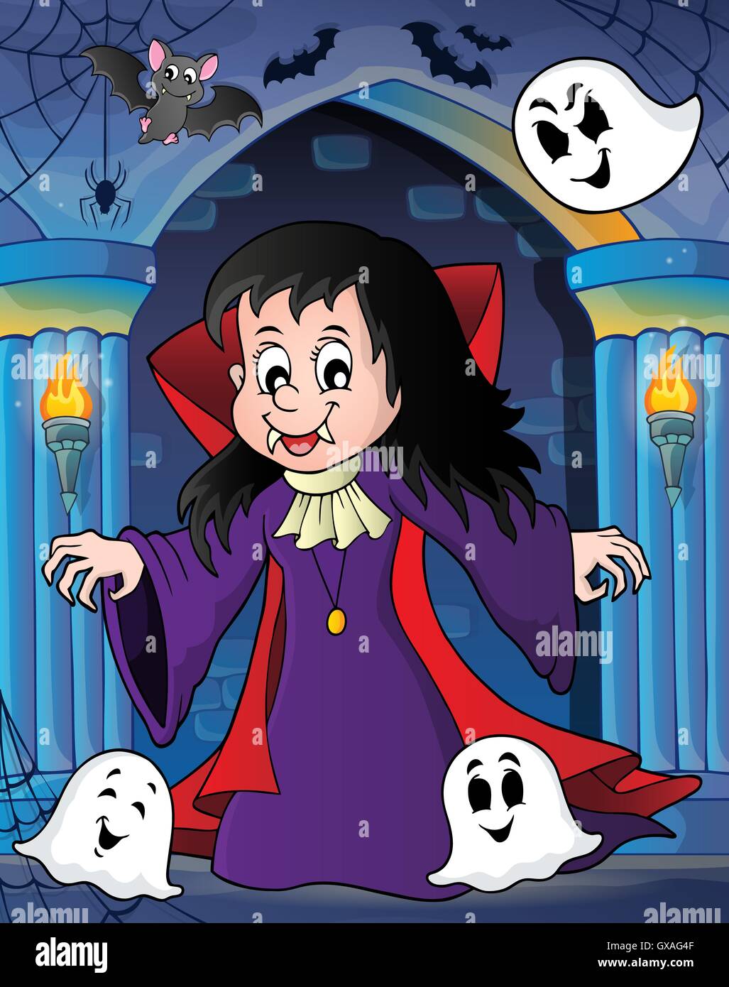 Vampire girl theme image 2 - picture illustration Stock Photo - Alamy