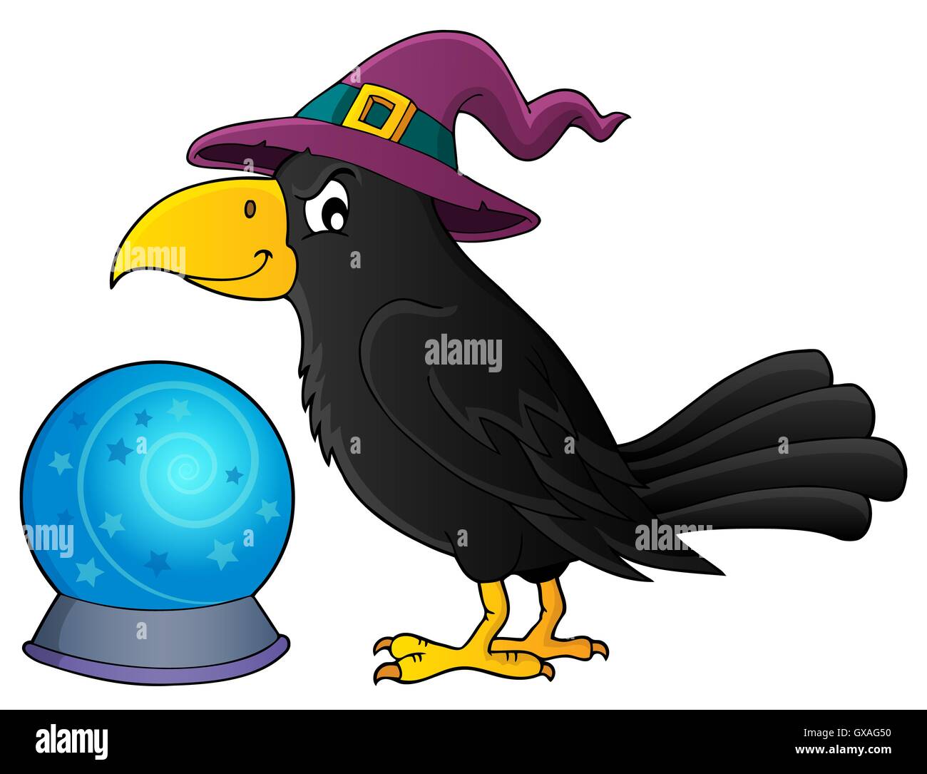 Witch crow theme image 1 - picture illustration Stock Photo - Alamy