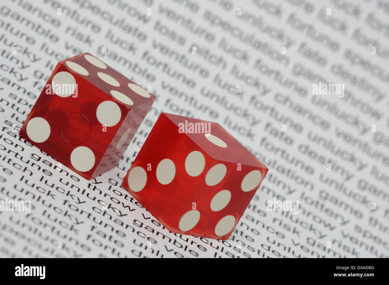 Dice on Words Stock Photo - Alamy