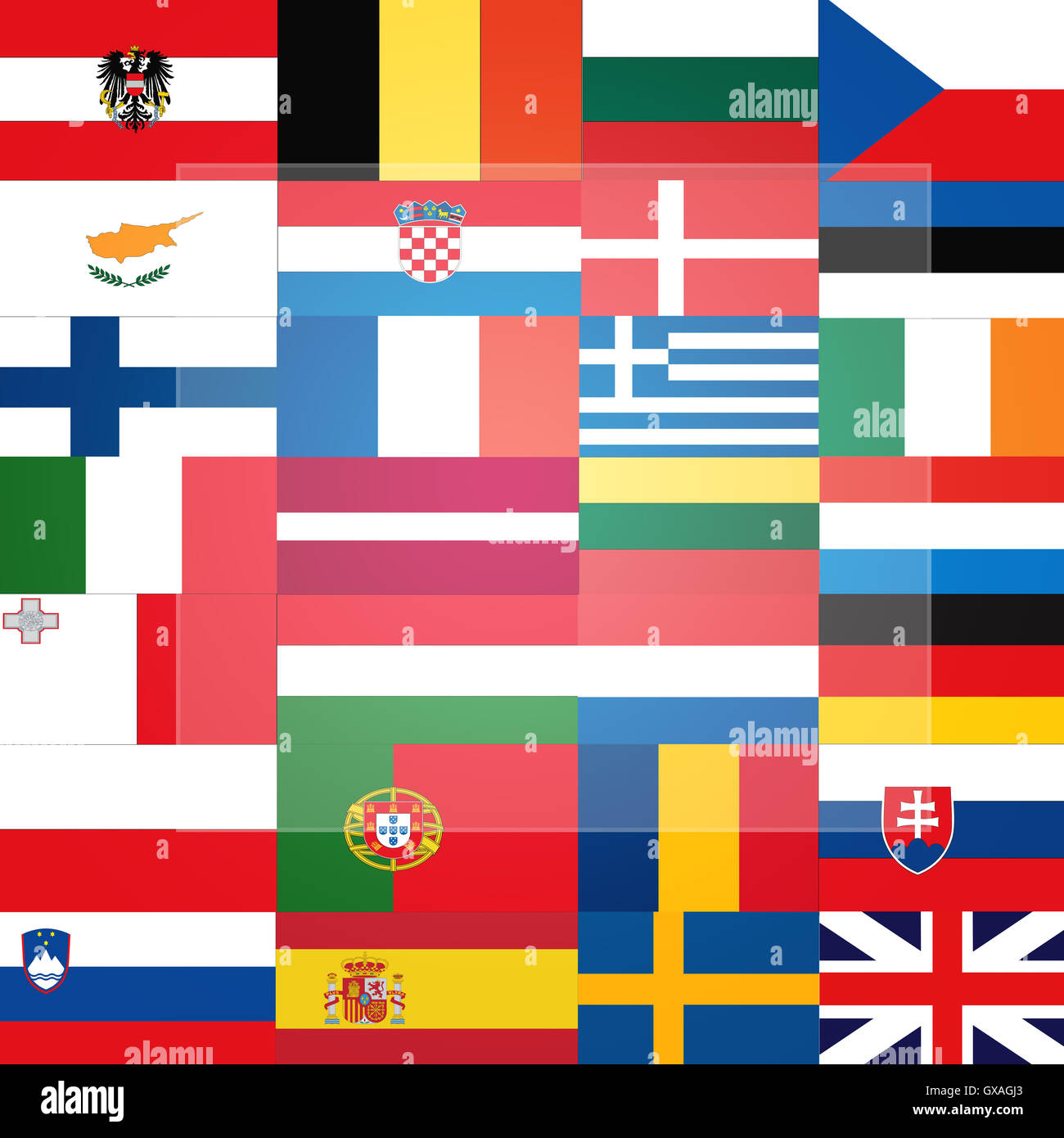 All flags, EU Member States, background, texture, space for writing ...