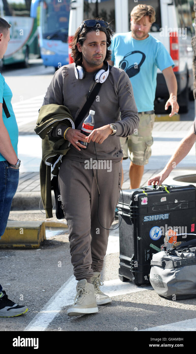 TOWIE stars arrive in Palma to film the current series Featuring: Liam ...