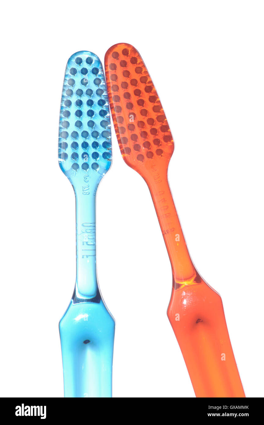 His and hers toothbrushes Cut Out Stock Images & Pictures - Alamy