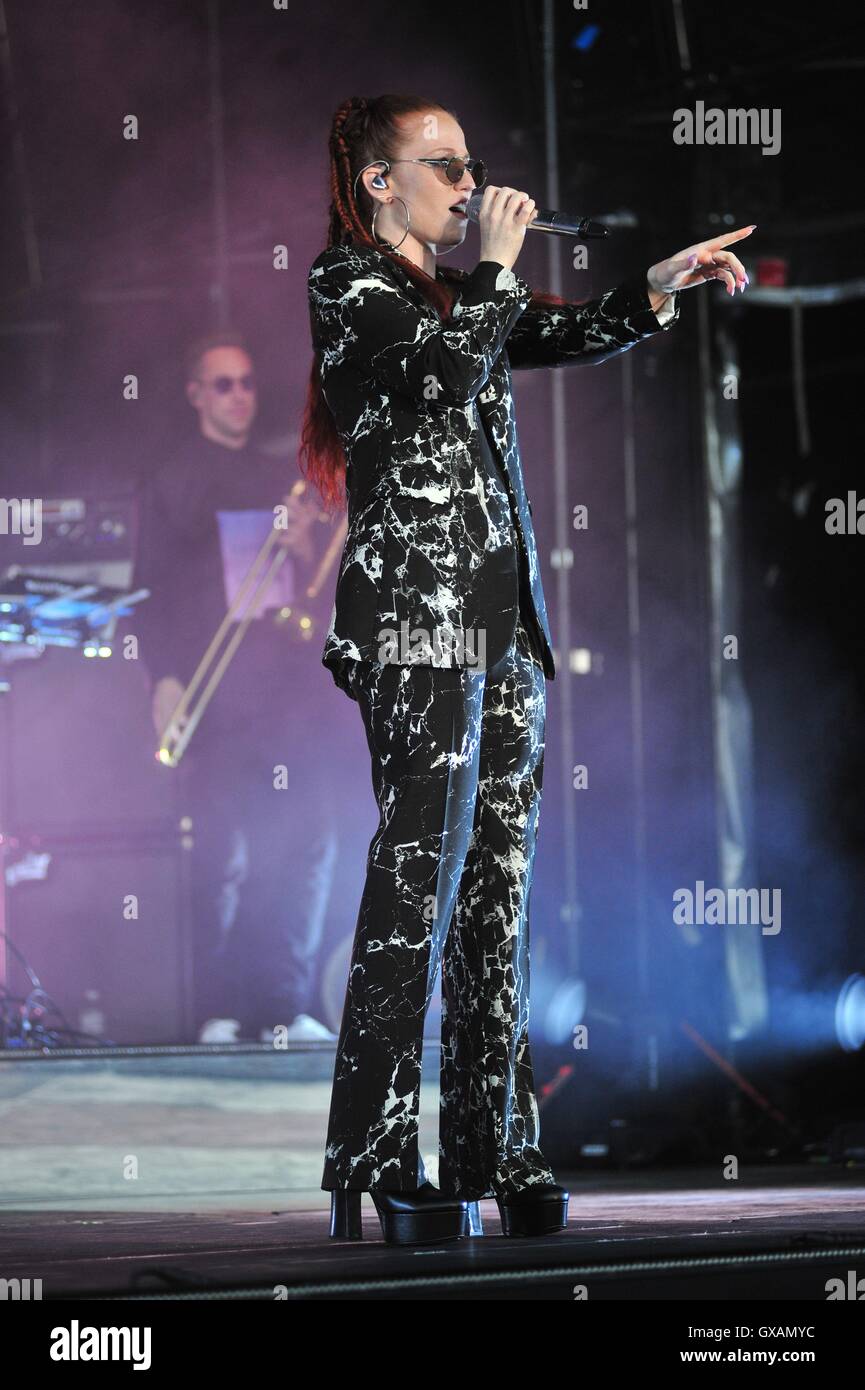 Jess Glynn performs at Haydock park Racecourse,Merseyside. Featuring ...