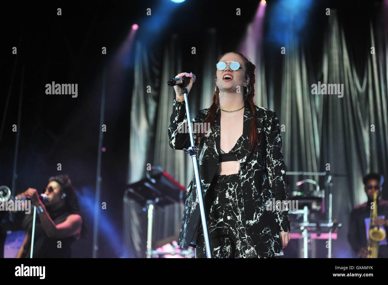 Jess Glynn performs at Haydock park Racecourse,Merseyside. Featuring ...