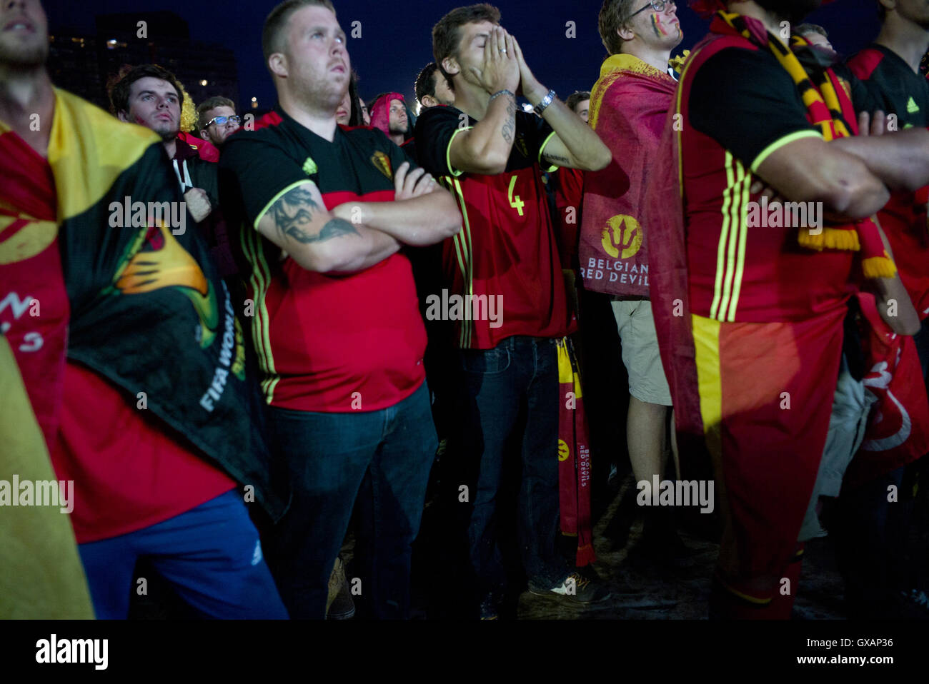 Welsh and Belgium football fans watch the UEFA Euro 2016 quarter-final ...