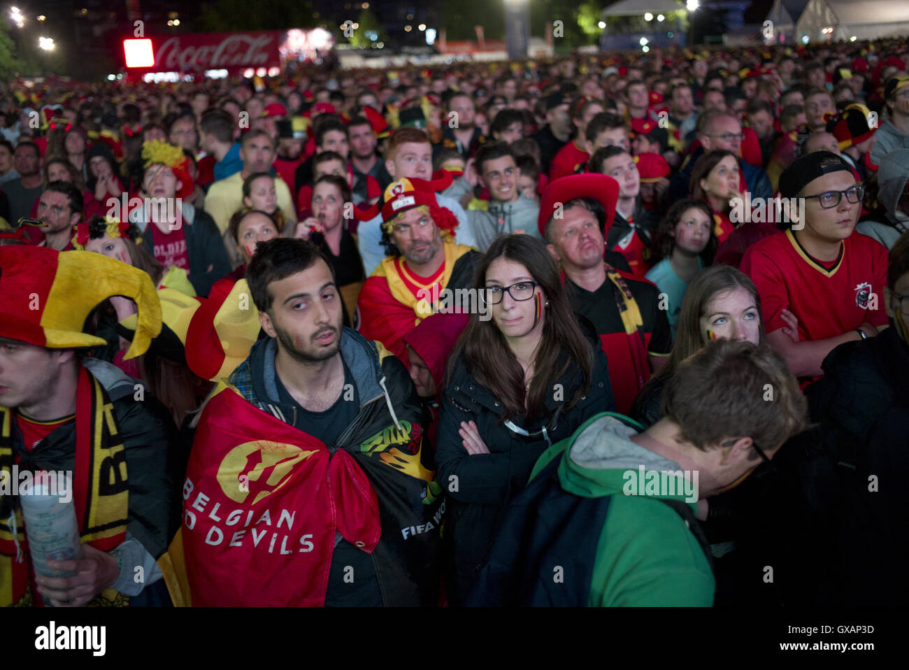 Welsh and Belgium football fans watch the UEFA Euro 2016 quarter-final ...