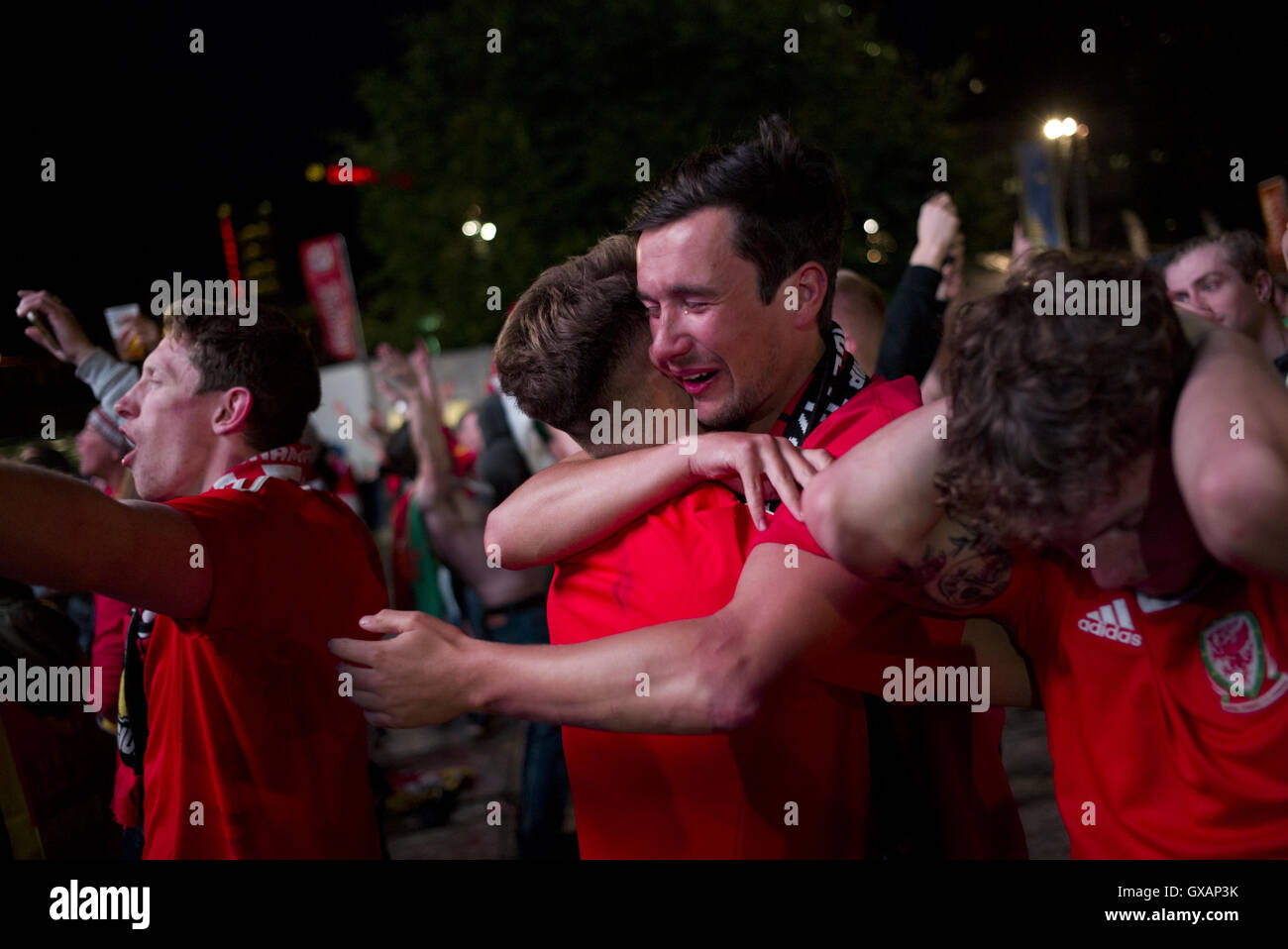 Welsh and Belgium football fans watch the UEFA Euro 2016 quarter-final ...