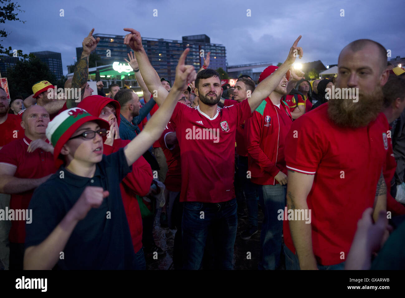 Welsh and Belgium football fans watch the UEFA Euro 2016 quarter-final ...