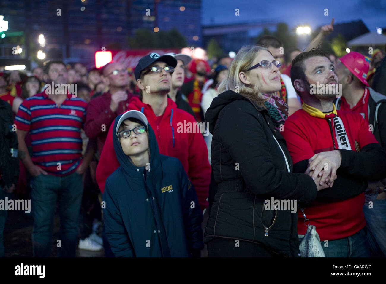 Welsh and Belgium football fans watch the UEFA Euro 2016 quarter-final ...
