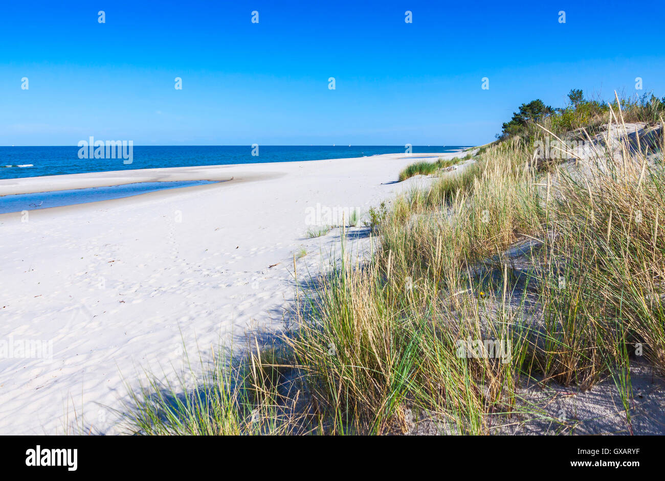 Beautiful sandy beach on Hel Peninsula, Baltic sea, Poland Stock Photo ...