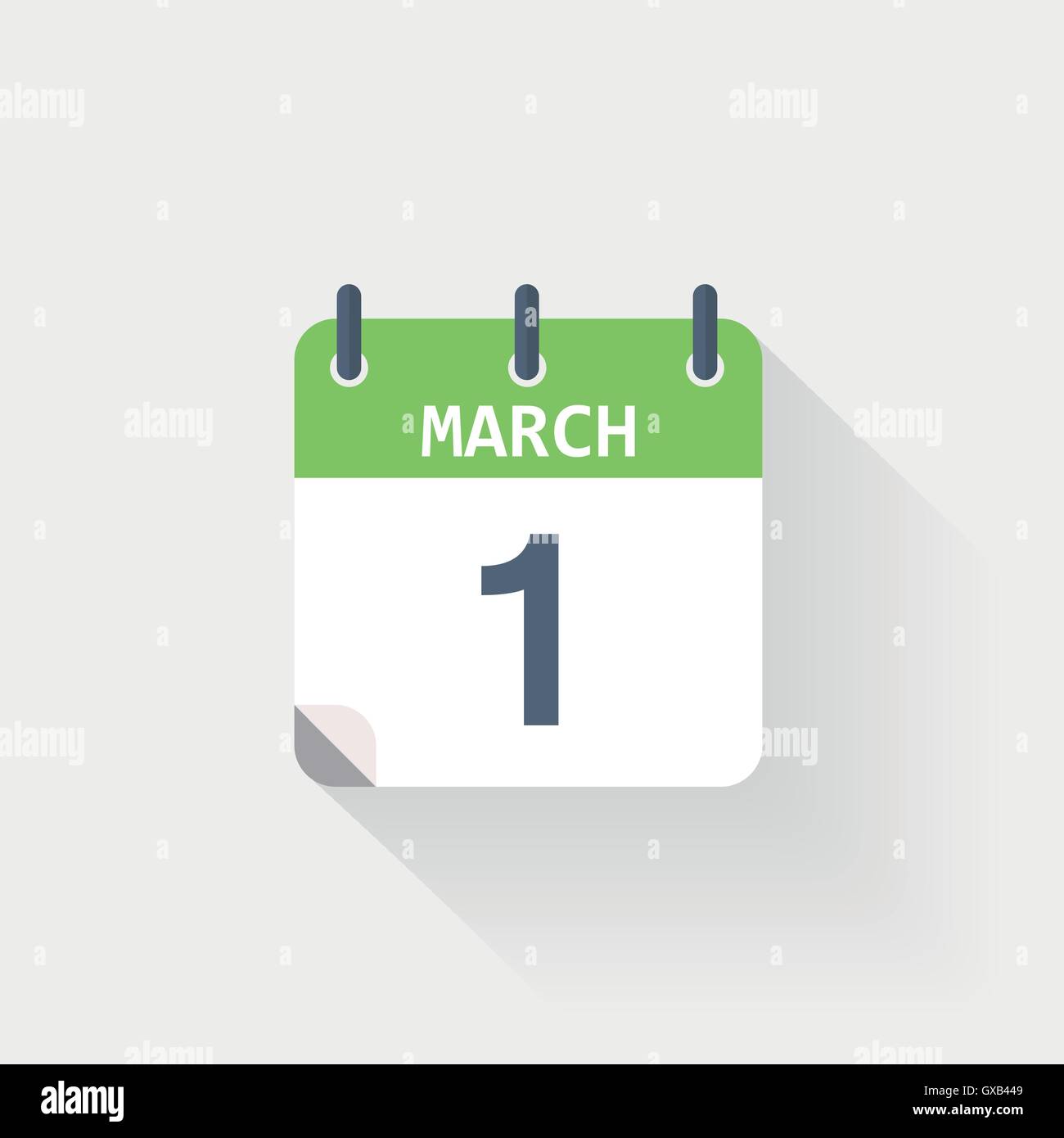 1 march calendar icon on grey background Stock Vector Image & Art - Alamy