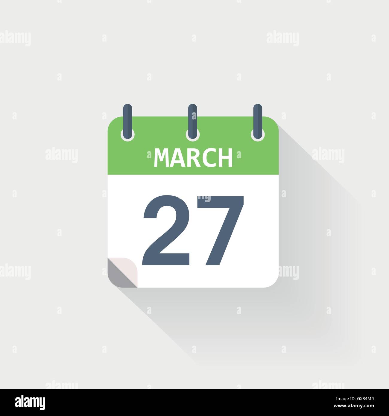27 march calendar icon on grey background Stock Vector Image & Art - Alamy