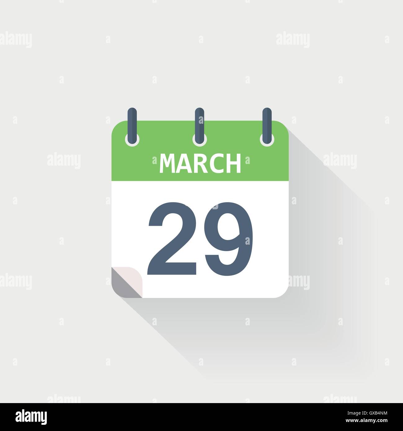 29 march calendar icon on grey background Stock Vector Image & Art - Alamy