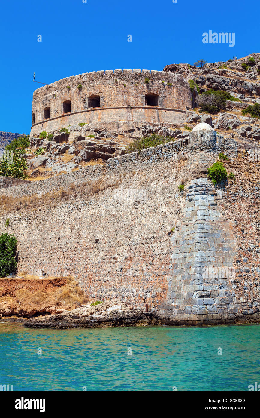 Spinalonga Island with Medieval Fortress, Crete, Greece Stock Photo - Alamy