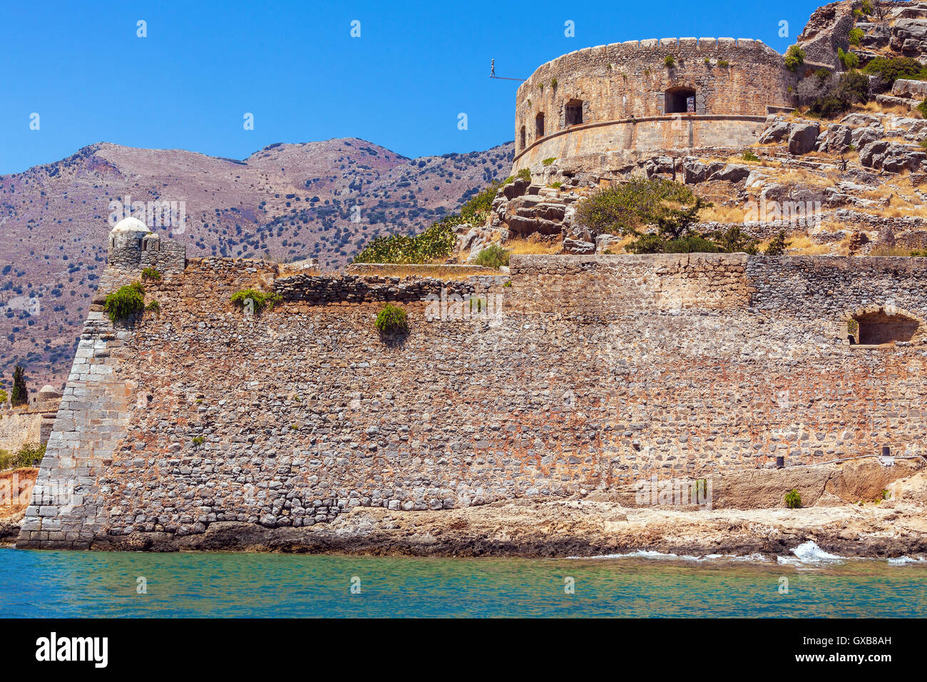 Spinalonga Island with Medieval Fortress, Crete, Greece Stock Photo - Alamy
