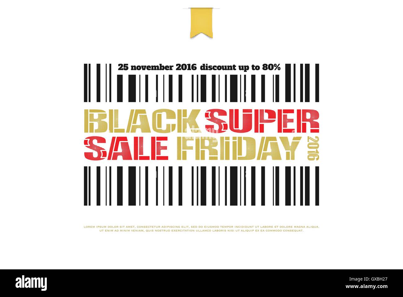 black friday bar code label over white background. vector, advertising ...