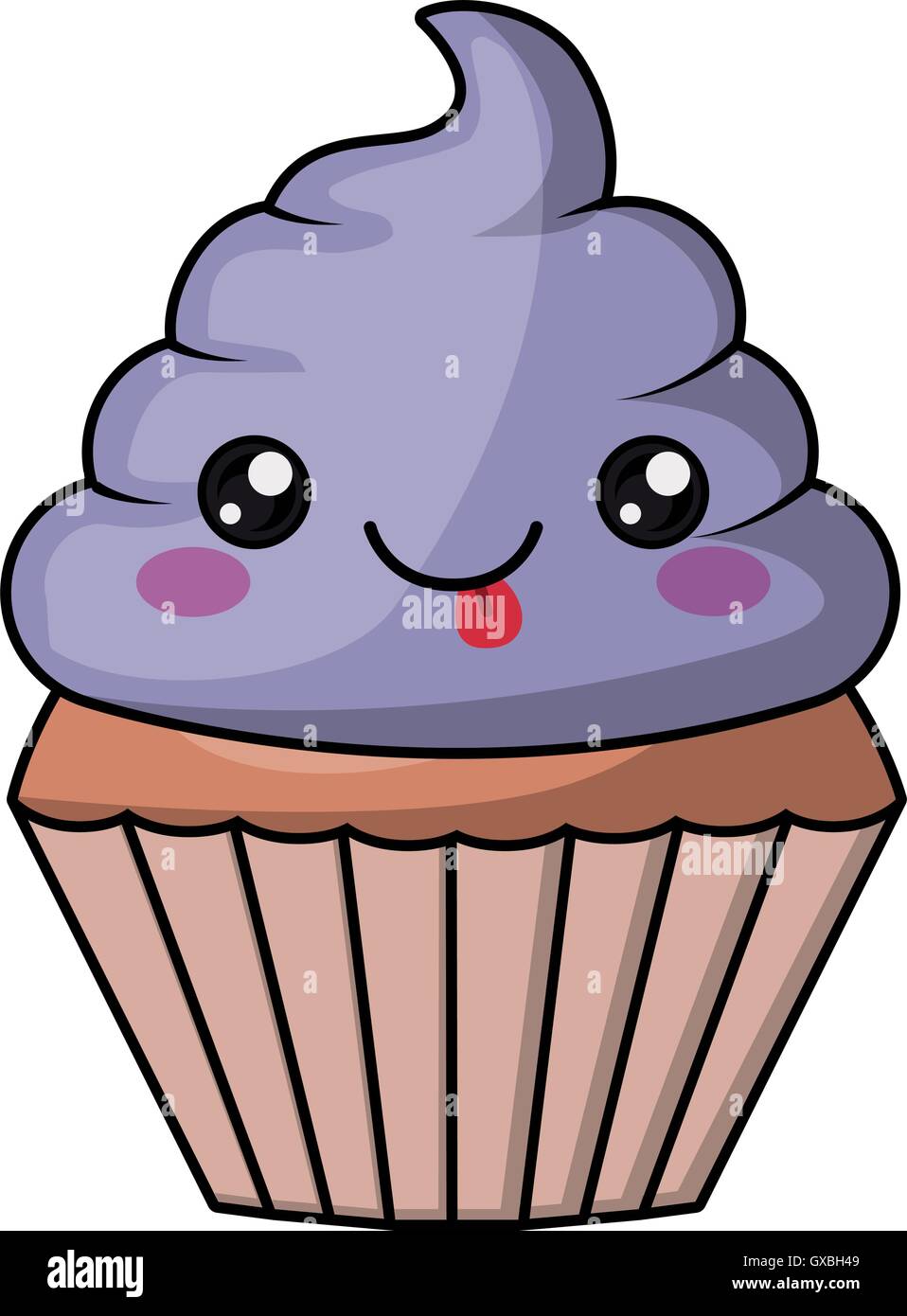 Muffin with kawaii face design Stock Vector Image & Art - Alamy