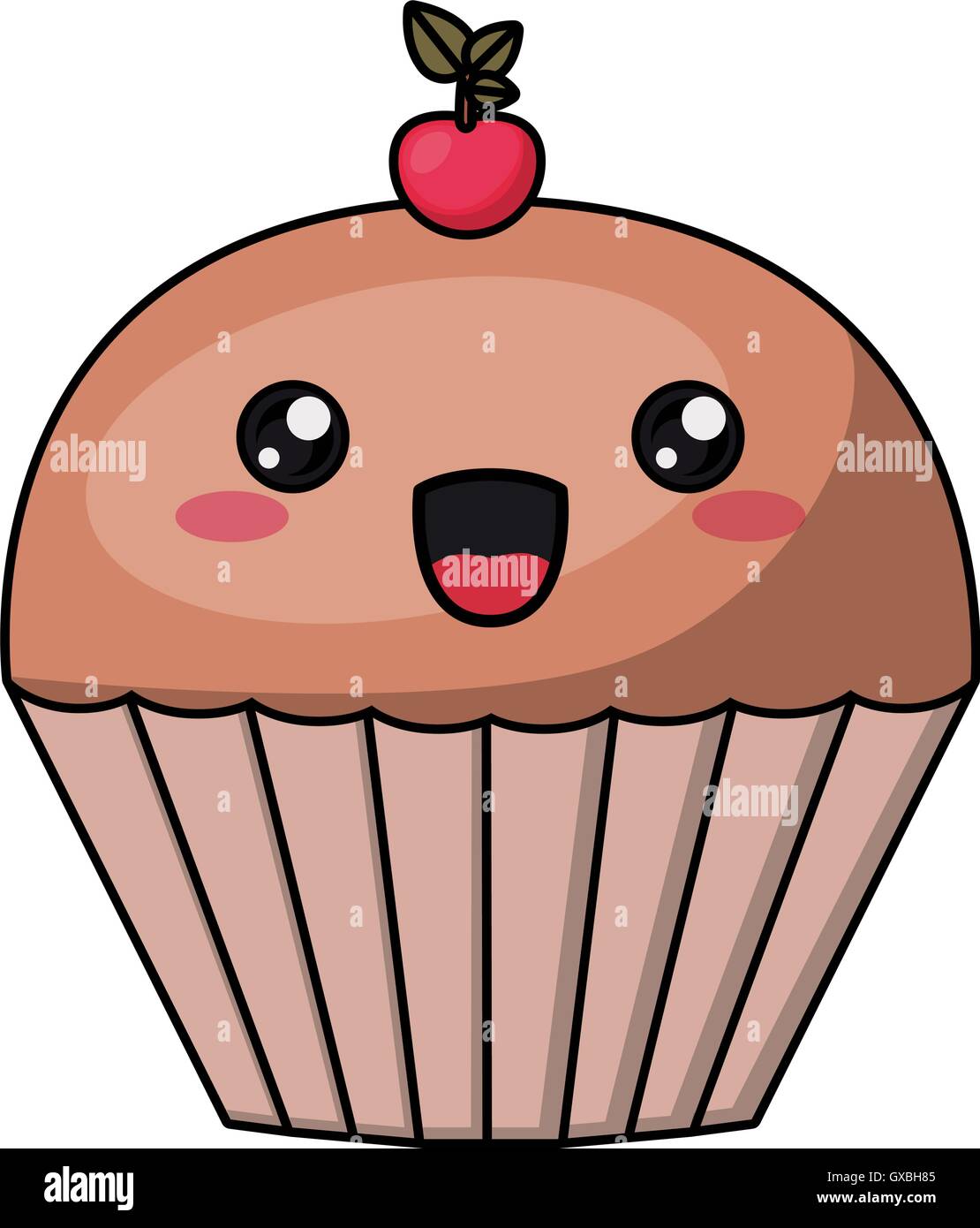 Muffin with kawaii face design Stock Vector Image & Art - Alamy