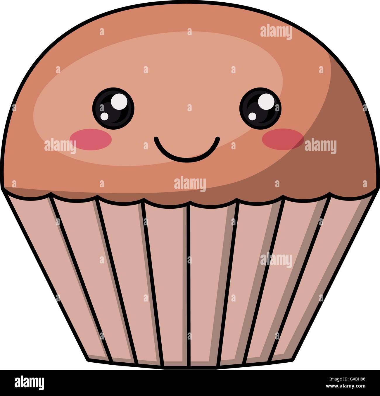 Muffin with kawaii face design Stock Vector Image & Art - Alamy