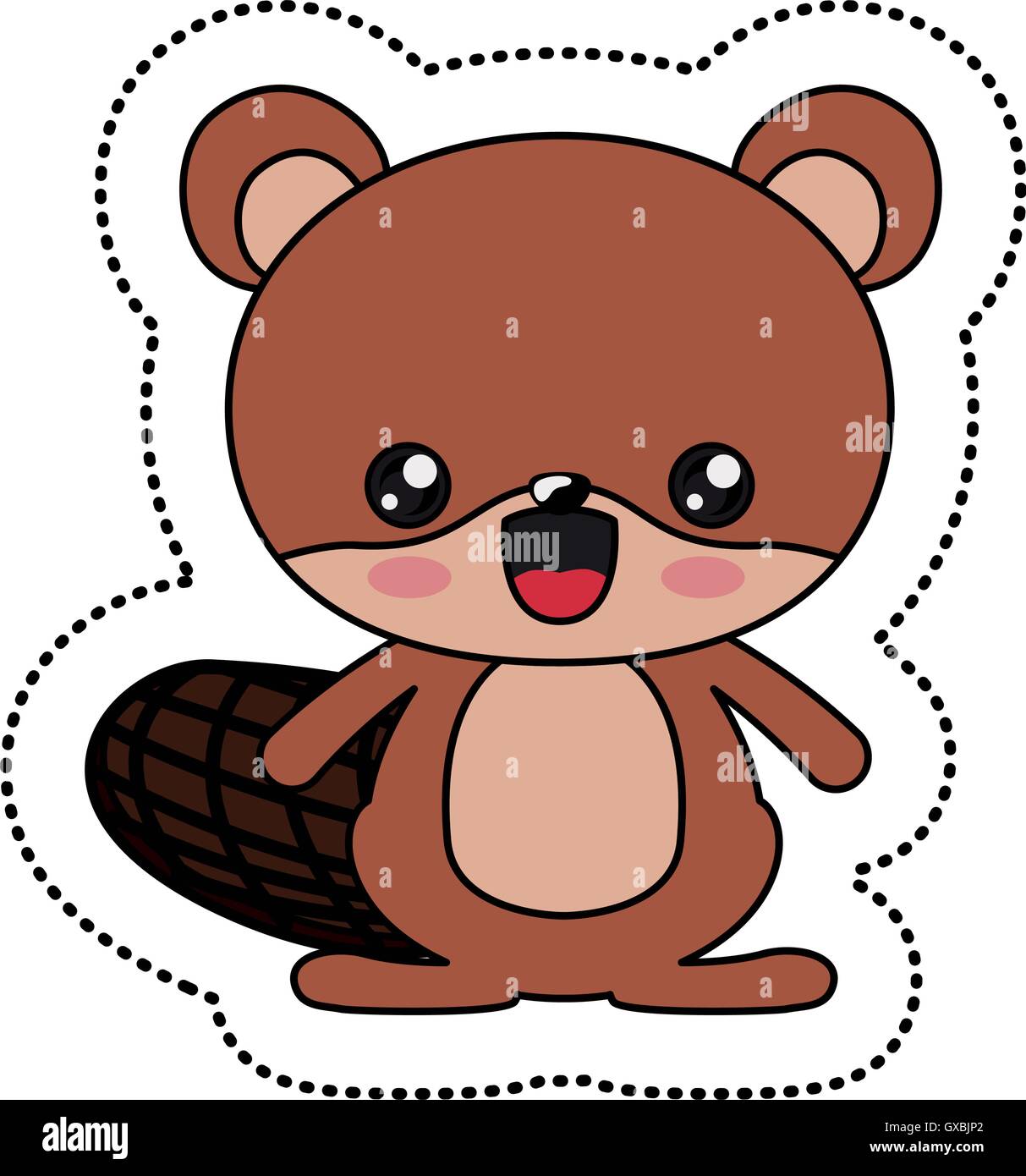 Beaver kawaii cartoon design Stock Vector Image & Art - Alamy