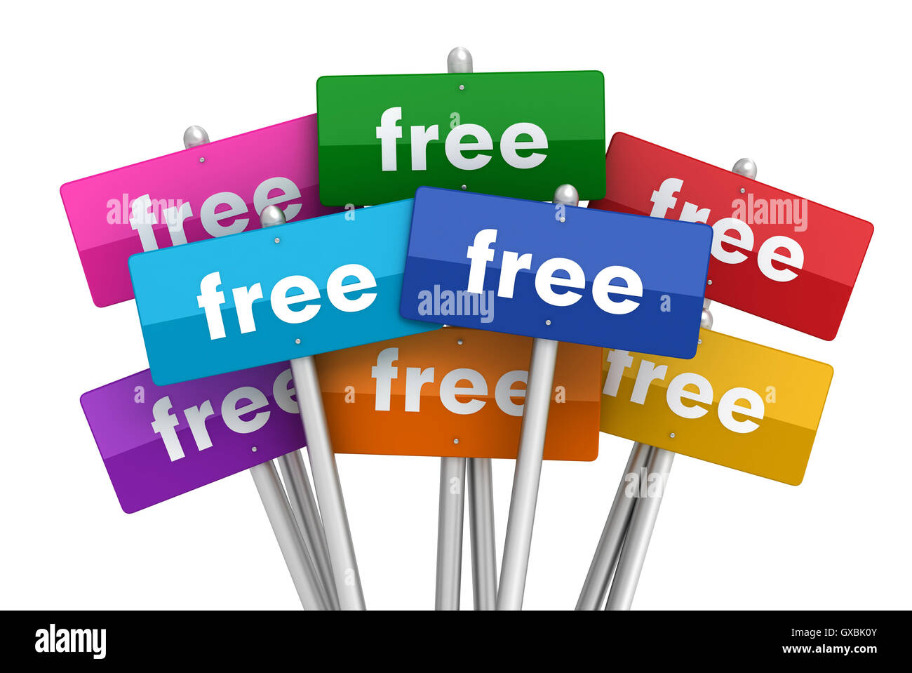 free placards concept 3d illustration Stock Photo - Alamy