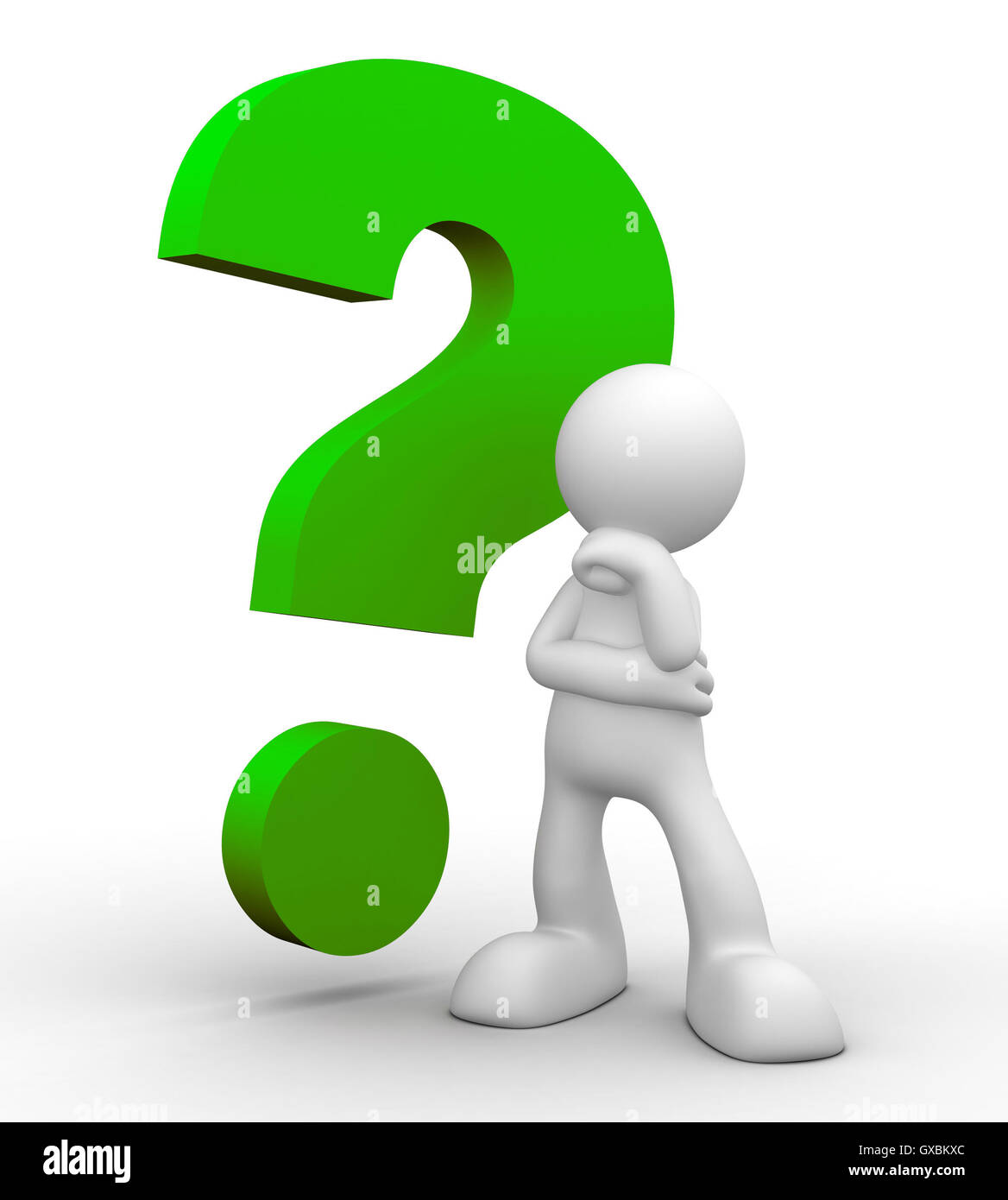 question mark and man concept 3d illustration Stock Photo - Alamy