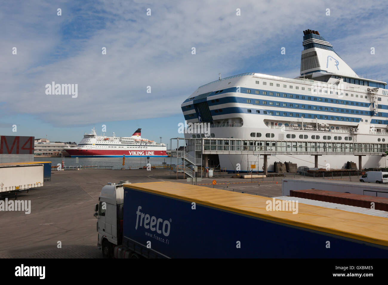 Helsinki, Finland-March 29 2014 : the SILJA LINE ferry sails from ...