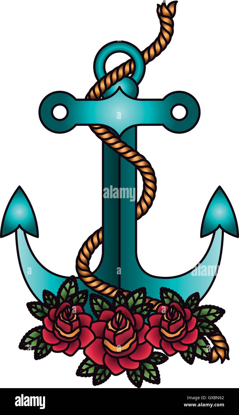 Isolated anchor with rope design Stock Vector Image & Art - Alamy