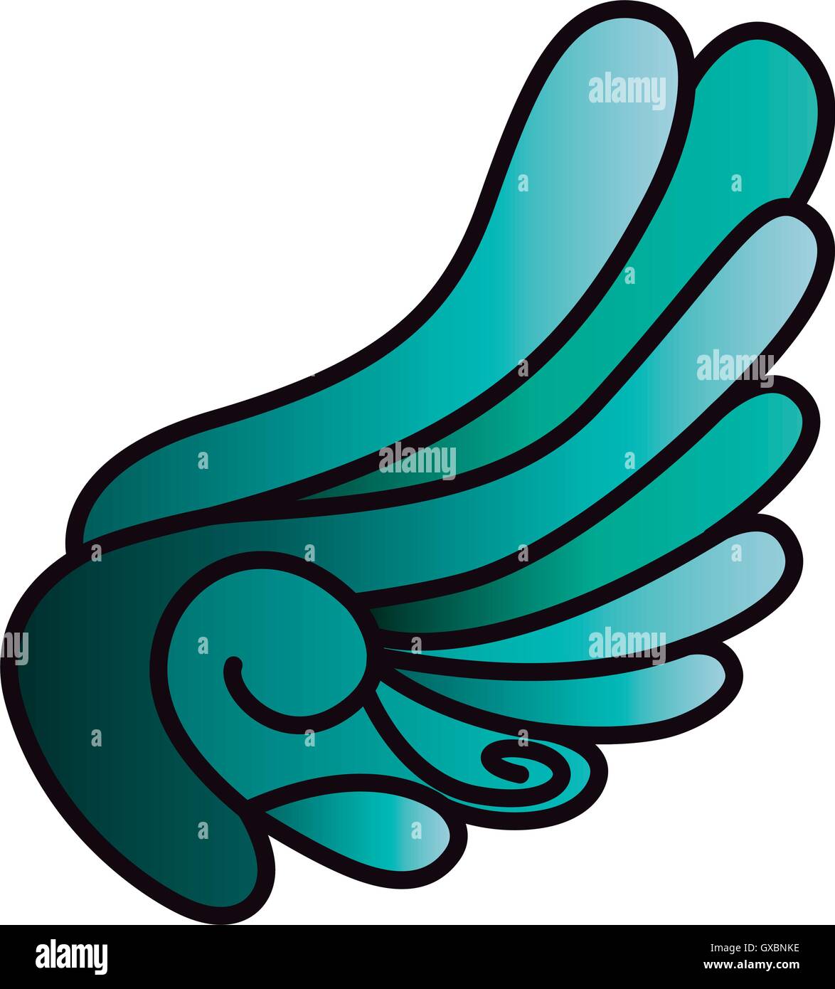 Isolated blue wing design Stock Vector Image & Art - Alamy