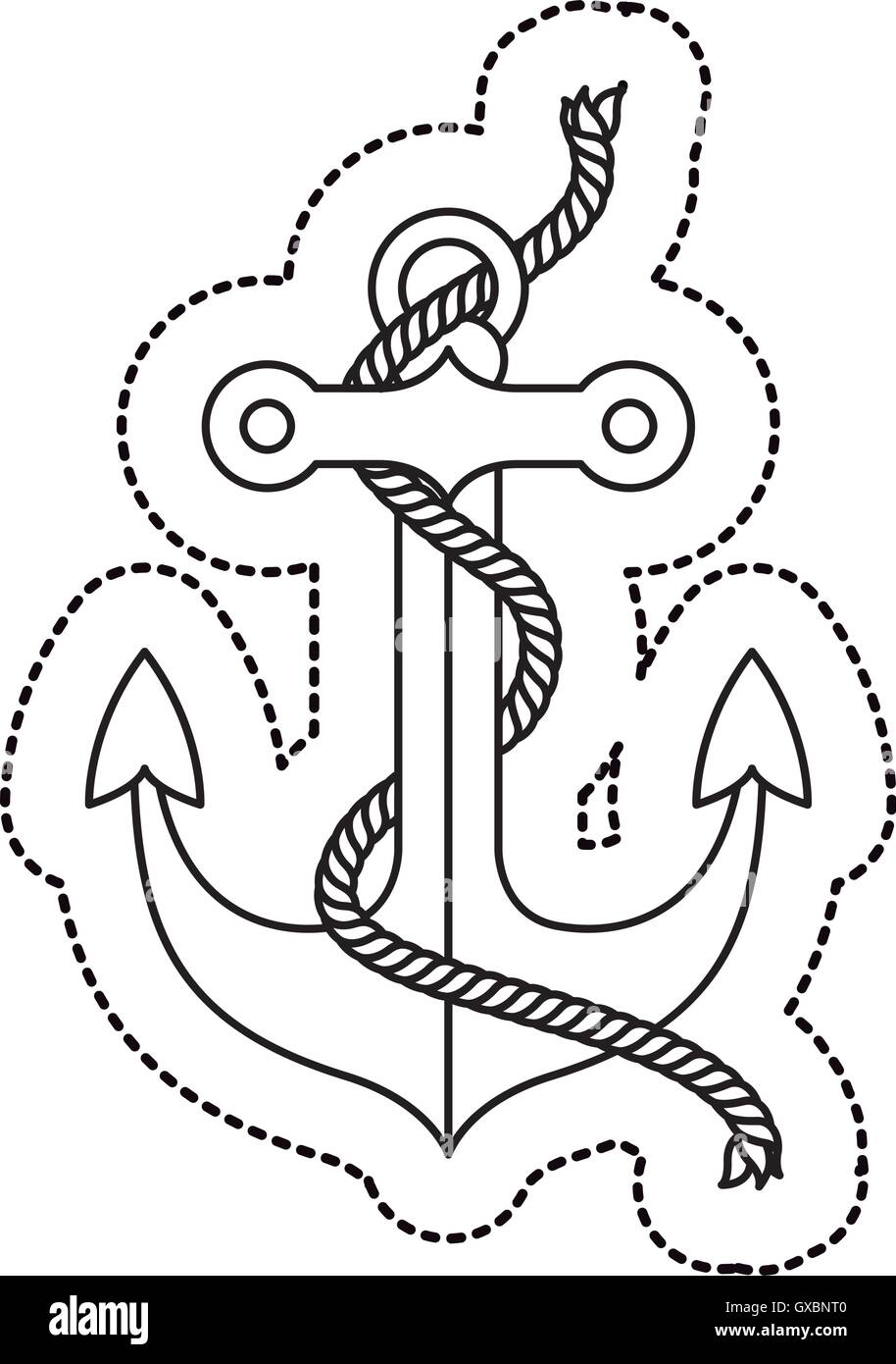 Isolated anchor with rope design Stock Vector Image & Art - Alamy