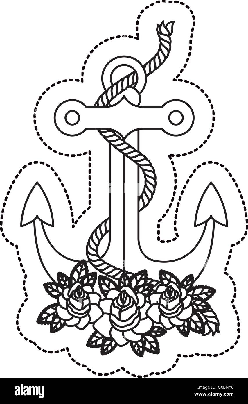 Isolated anchor with rope design Stock Vector Image & Art - Alamy