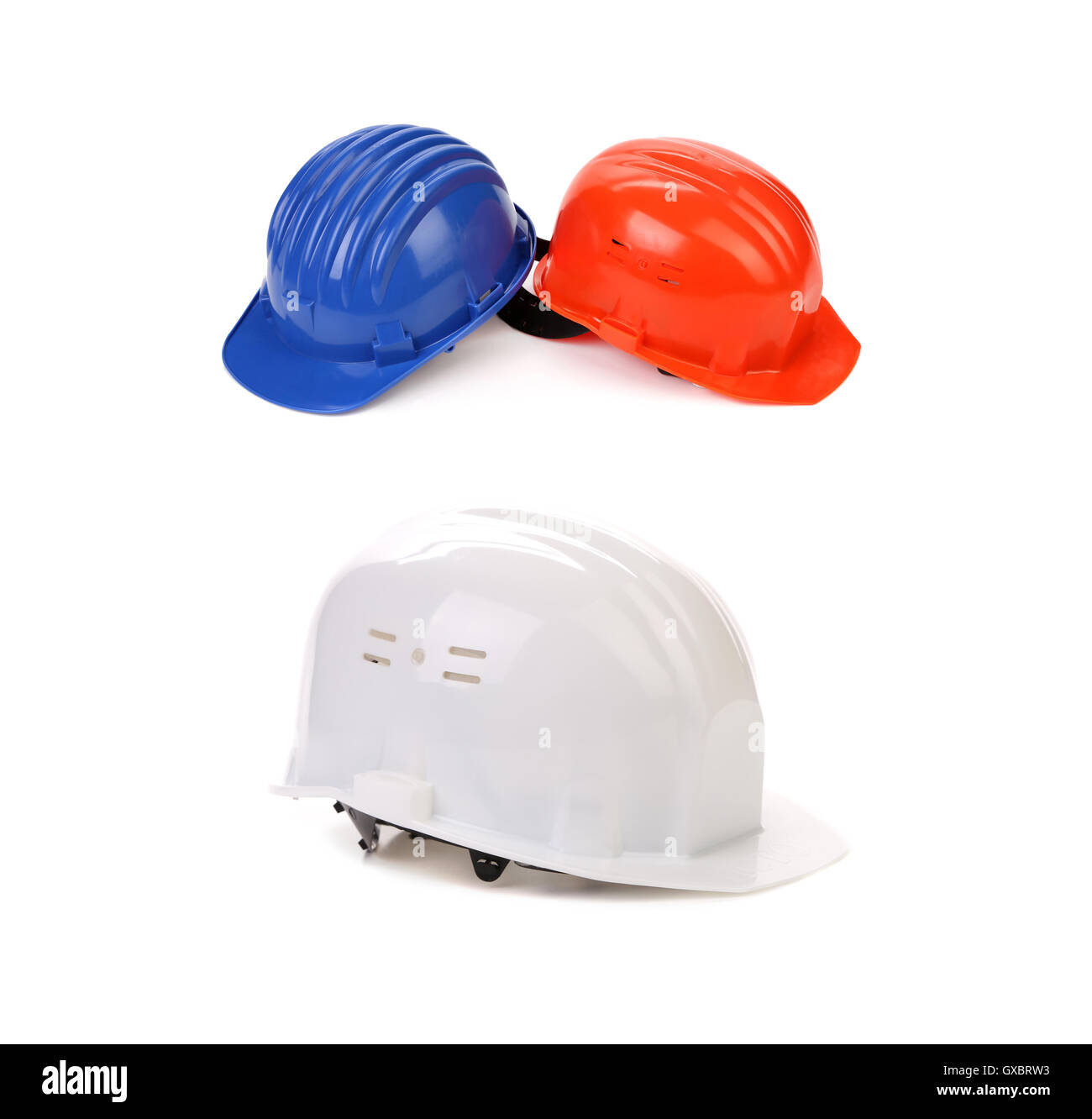 Red hard hats hi-res stock photography and images - Alamy