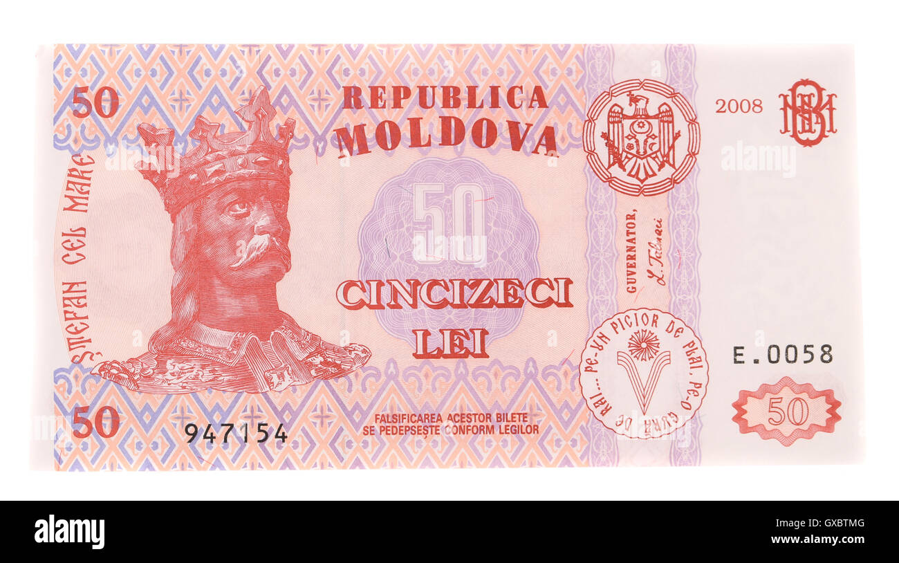 Fifty moldovan banknote Stock Photo - Alamy
