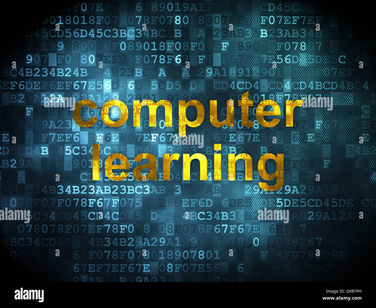 Education concept: Computer Learning on digital background Stock Photo ...