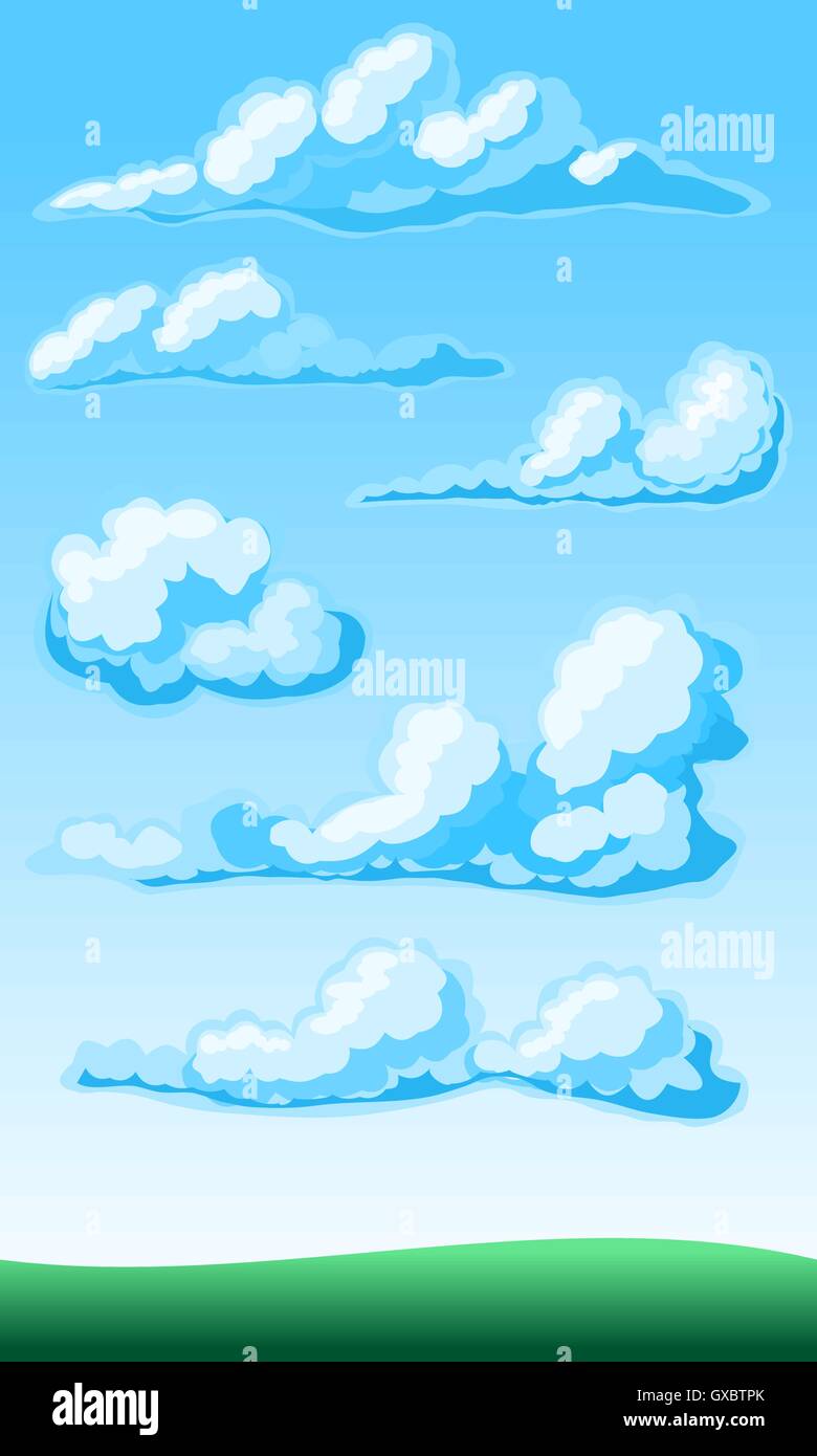 set of cartoon clouds Stock Vector Image & Art - Alamy