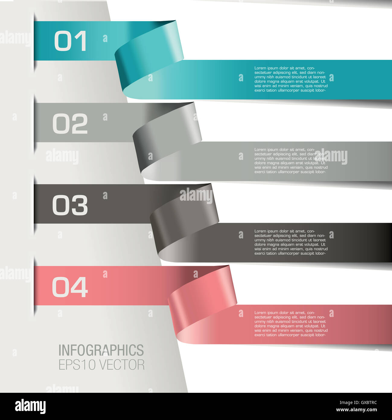 Circle ribbon design infographic banner banners hi-res stock ...