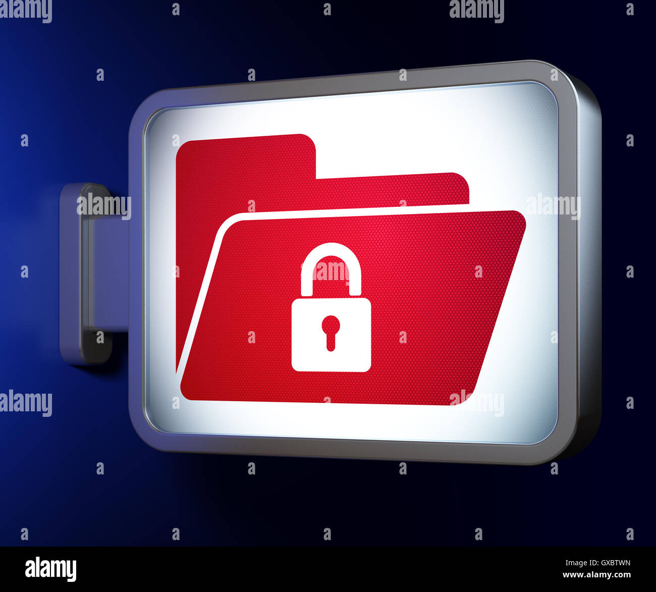 Business concept: Folder With Lock on billboard background Stock Photo ...