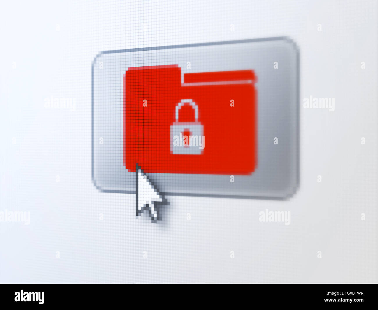Business concept: Folder With Lock on digital button background Stock ...