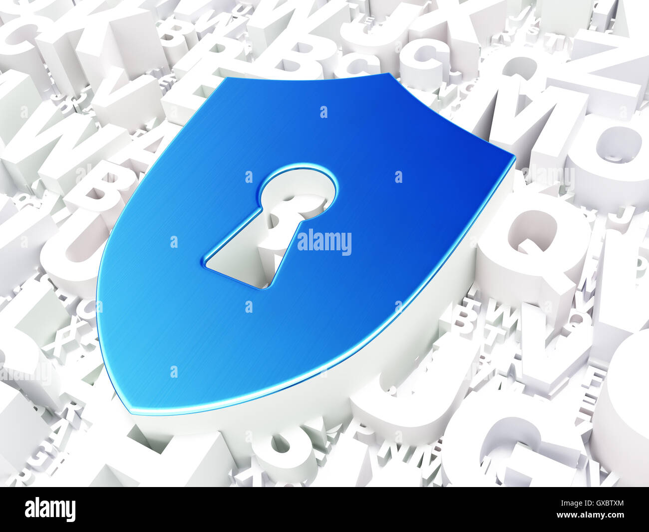 Security concept: Shield With Keyhole on alphabet background Stock ...