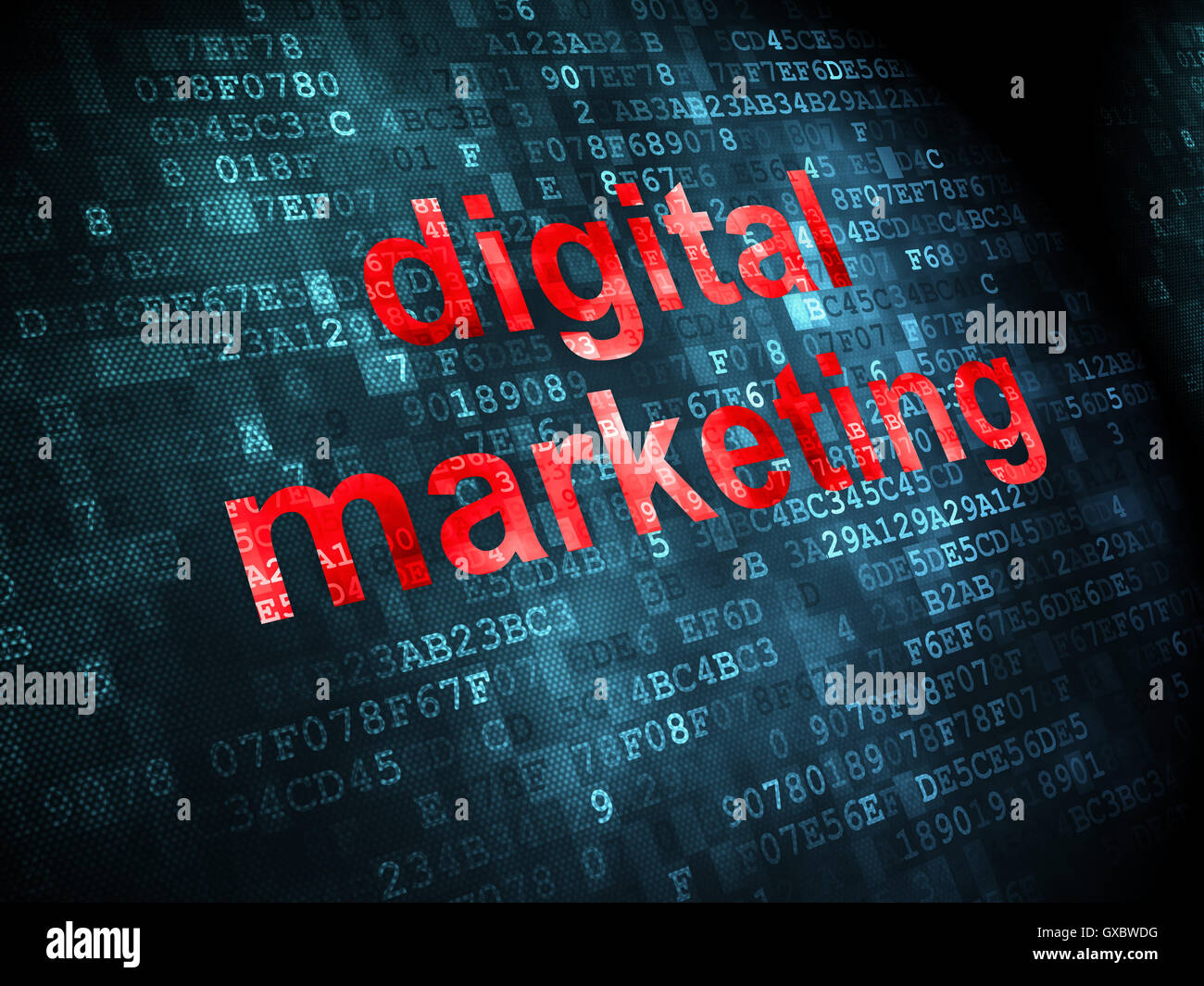 Advertising concept: Digital Marketing on digital background Stock ...