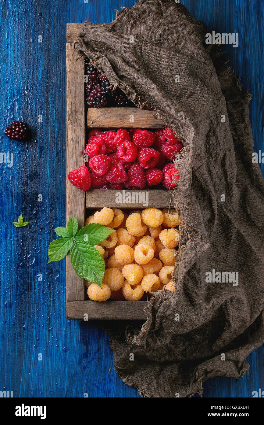 Heap of colorful raspberries Stock Photo - Alamy