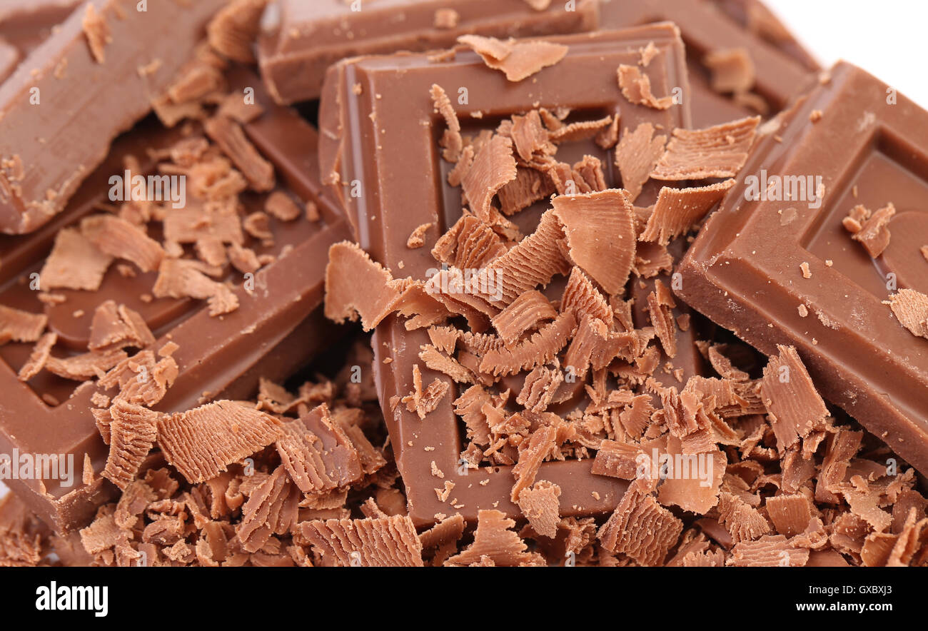 Close up of chocolate pieces Stock Photo - Alamy