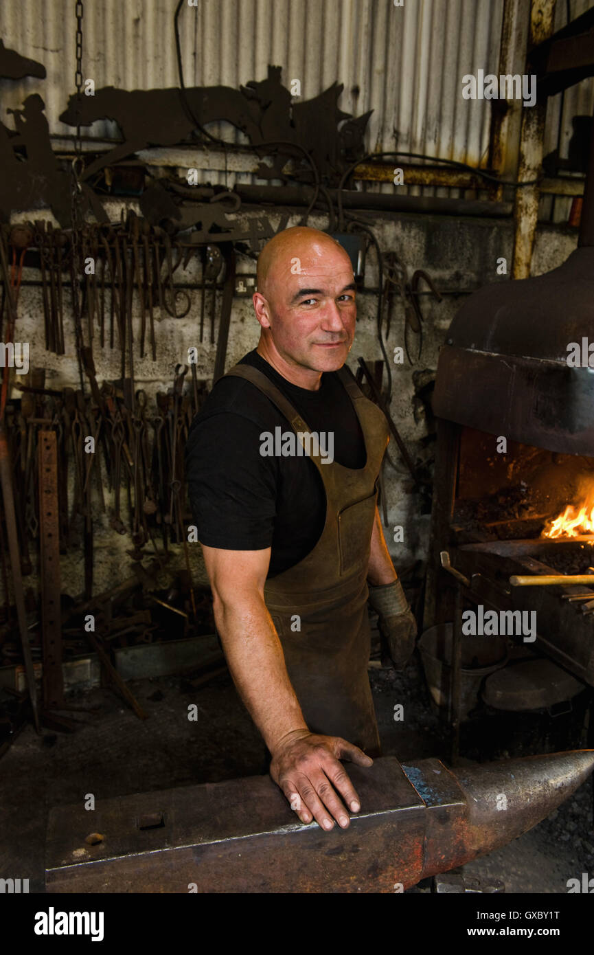 Portrait of blacksmith at work Stock Photo - Alamy