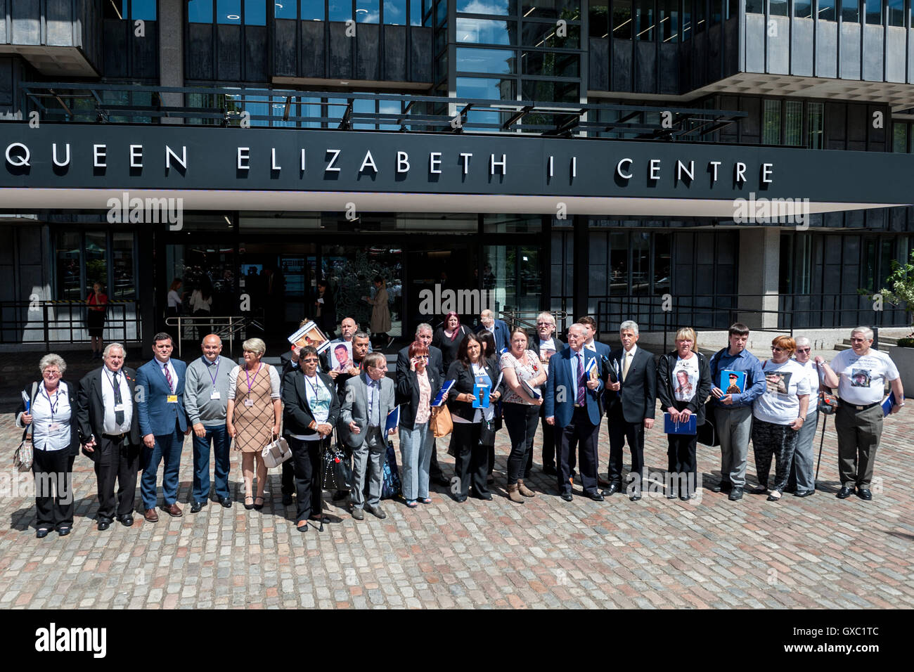 Protests outside the queen elizabeth ii conference centre in ...