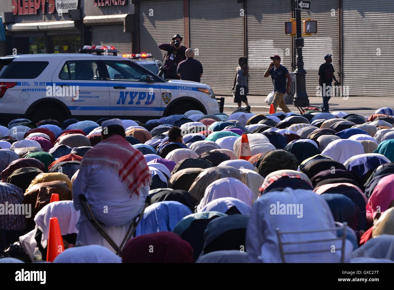 Muslims in Brooklyn celebrate Eid-al-Fitr Featuring: Atmosphere Where ...