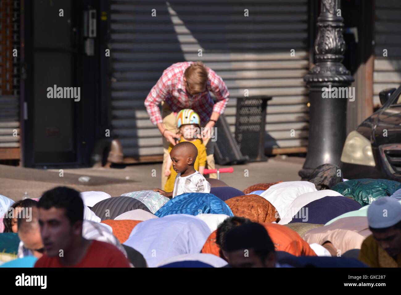 Muslims in Brooklyn celebrate Eid-al-Fitr Featuring: Atmosphere Where ...