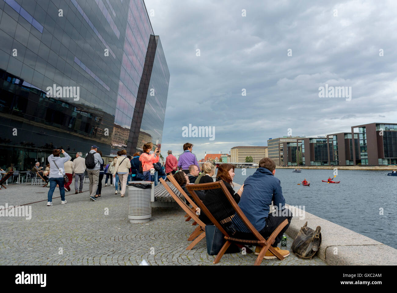 Copenhagen, Denmark, Crowd of People, enjoying Harbor, Waterfront ...